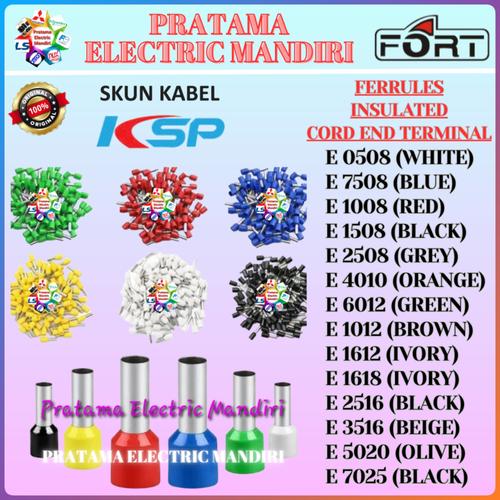 Jual Scun Ferrules Skun Ferulles Cord End Terminal E1008 E 1008 E-1008 ...