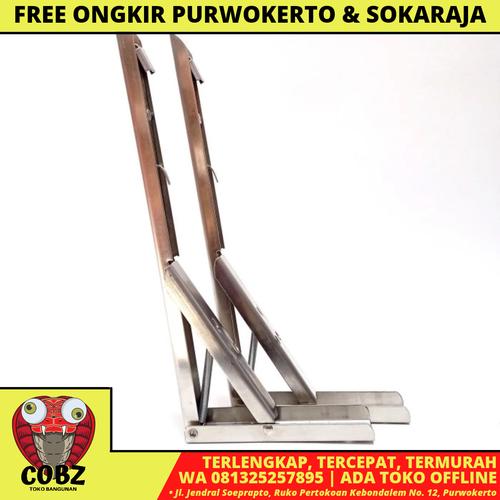 Jual 12 IN / TAFFWARE Bracket Siku Engsel Rak Meja Lipat Stainless Set ...
