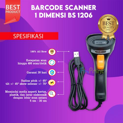 Jual Barcode Scanner 1 Dimensi BS 1206 New Tanpa Stand Scan Barcode 1D ...