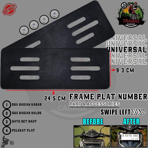 Jual FRAMELESS PLATE MOTOR DUDUKAN PLAT NOMOR NOPOL 1 SET UNIVERSAL ...