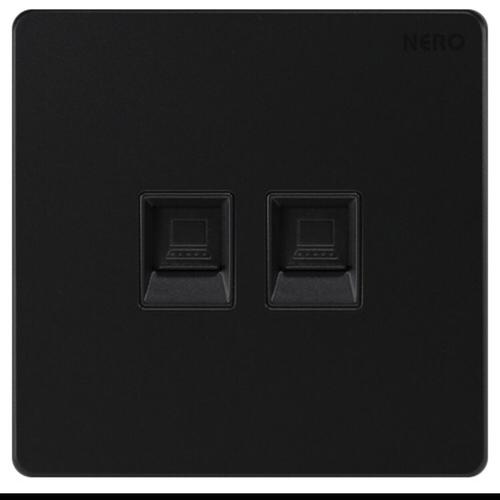 Jual Outlet data lan internet cat5 cat6 double nero casa x2 matte black ...