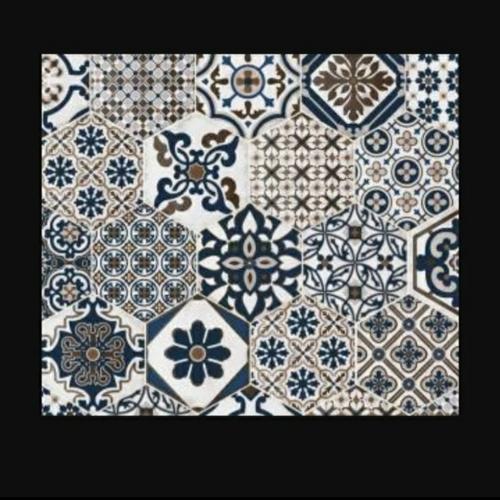 Jual keramik roman Hexagonal dSantorini blue GH348059 keramik batik ...