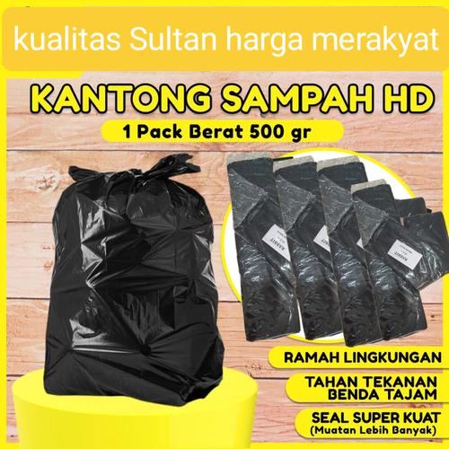 Jual KANTONG PLASTIK SAMPAH HITAM TEBAL TRASH BAG JUMBO ANTI BOCOR HD DOOP - Hitam, 90x120 ...