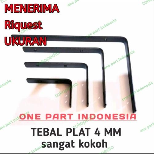 Jual Braket Besi Siku L Rak Dinding || plat L plat besi ambalan - Putih ...