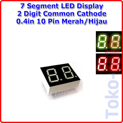 Jual 7 SEGMEN SEVEN SEGMENT LED DISPLAY 2 DIGIT COMMON CATHODE 0.4 IN ...