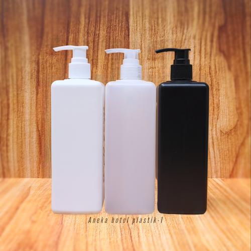 Jual BOTOL PUMP 500ML KOTAK HDPE HITAM PUTIH NATURAL - BOTOL NATURAL ...