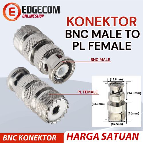 Jual Konektor BNC male to PL female adapter. BNC HT to UHF Standard Quality - Jakarta Pusat ...