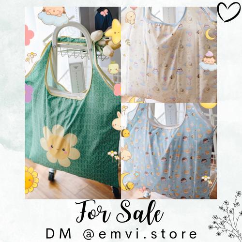 Jual The Overtee x Sally & Piper - Mujigae Foldable Groceries Bag - Sky ...