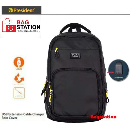 Promo TAS RANSEL LAPTOP BACKPACK PRESIDENT USB ORIGINAL - Hitam ...
