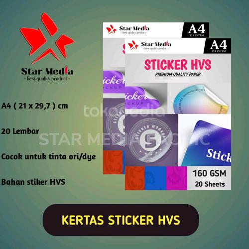 Jual Kertas Sticker HVS A4 isi 20 Lembar / Stiker Label Doff inkjet ...