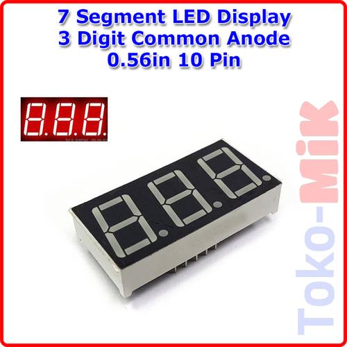 Jual 7 SEGMEN / SEVEN SEGMENT LED DISPLAY 3 DIGIT COMMON ANODE 0.56 IN ...
