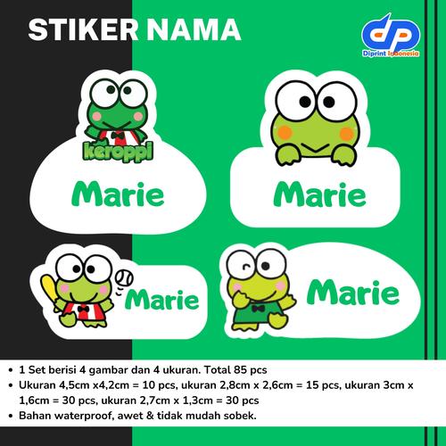 Jual Stiker Nama Anak Custom / Label Nama Anak Keroppi Murah - Jakarta Barat - Diprint Indonesia ...
