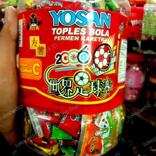 Jual 1 TOPLES ISI 200 PCS PERMEN KARET YOSAN / PERMEN JADUL PERMEN ...