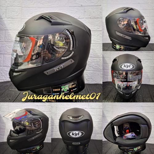 Jual HELM KYT K2 RIDER SOLID BLACK DOFF DOUBLE VISOR - white, M - Kab ...