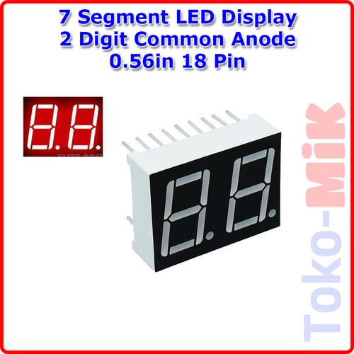 Jual 7 SEGMEN / SEVEN SEGMENT LED DISPLAY 2 DIGIT COMMON ANODE 0.56 IN ...