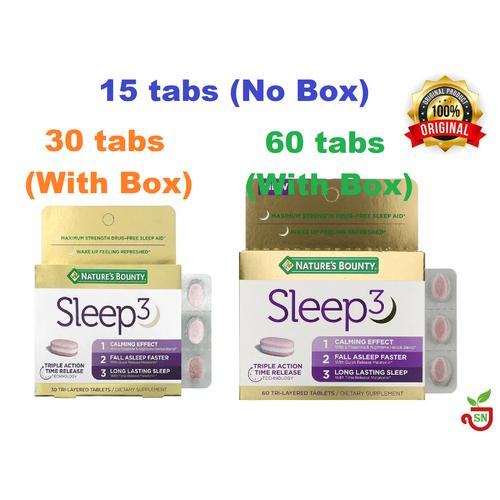 Jual Nature's Bounty Sleep 3 Melatonin 10 mg Sleep3 15, 30, 60 Tabs ORI ...