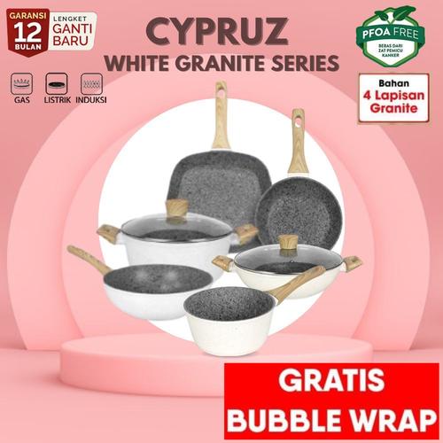 Jual Cypruz Fry Pan White Granite Sauce Pan Fry wok panci Induksi non-stick - 18 cm FP-0702 ...