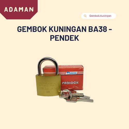 Jual Gembok Kuningan ukuran 38 mm Curved Key - Leher Pendek - Kab ...
