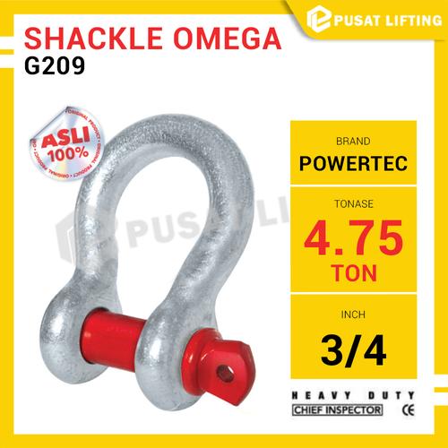Jual Bow shackle Omega G209 4.75 TON - 3/4" POWERTEC Segel Screw Pin ...