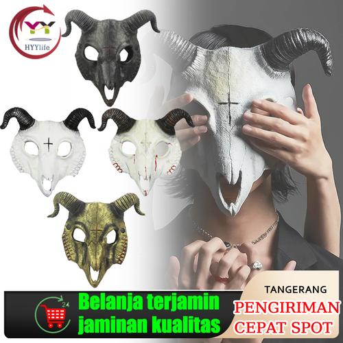 Jual Topeng Tengkorak Domba/ Topeng Tanduk Ram Kambing Tengkorak ...