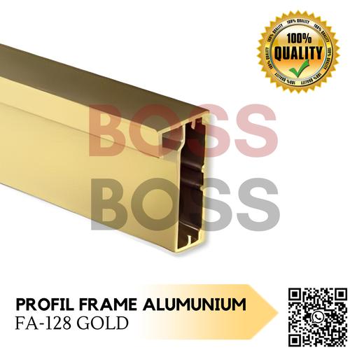 Jual FRAME PROFIL ALUMUNIUM FA 128 GOLD HANDLE KACA PINTU LEMARI ...