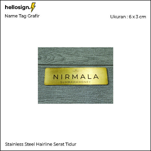 Jual Custom Name Tag Stainless Steel | Name Tag Dada Grafir - Kota ...