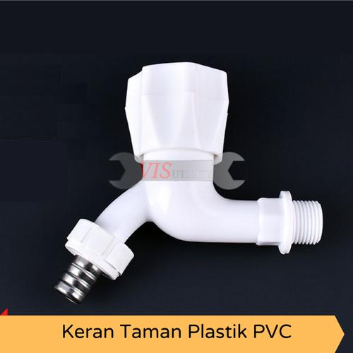 Jual Keran Air Taman PVC Kran Plastik Putih Model Mahkota Bulat 1/2 ...