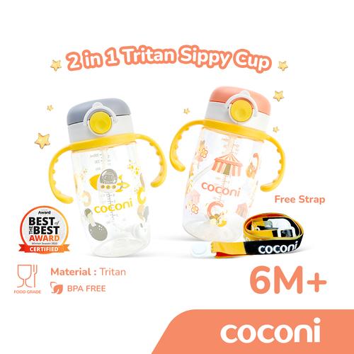 Promo COCONI Tritan Sippy Cup with Strap 350ml | Baby Water Bottle ...