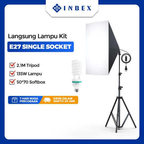Jual INBEX Soft Box 50×70 Paket Studio Light Stand 2.1m+Socket E27+45W ...