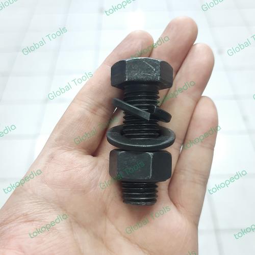 Jual baut mur baja m12x65 ring plat ring per m12 x 65 kunci 19 HTB hex bolt - Jakarta Barat ...