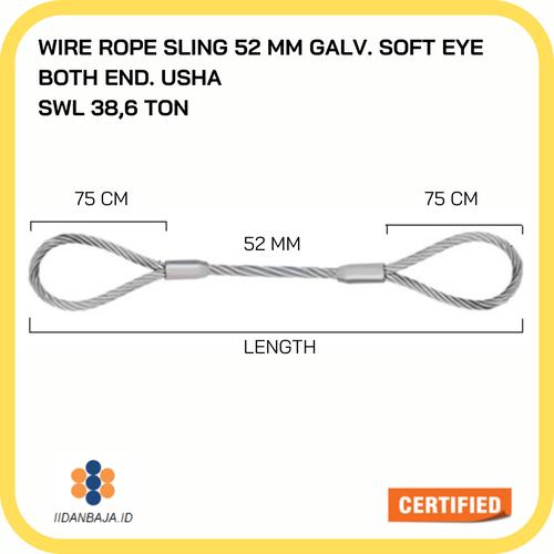 Jual WIRE ROPE SLING 52 MM GALV + SOFT EYE. SWL 38,6 TON USHA - 20 M ...