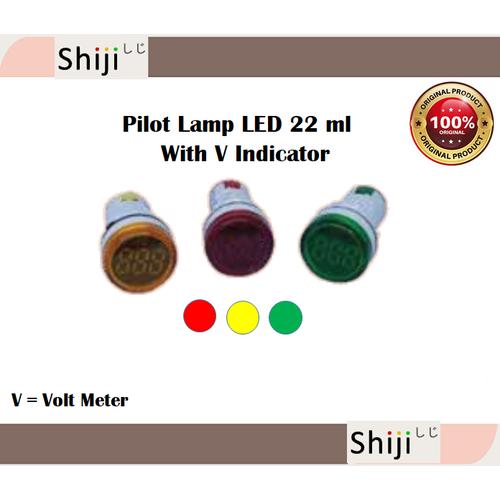 Jual Pilot Lamp LED 22mm With Volt Meter Indicator Shiji - Merah ...