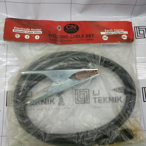 Jual CN POWER STANG TANG LAS MASSA SET 2 METER EARTH CLAMP CABLE 2METER ...
