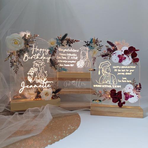 Jual Lampu Akrilik/Bunga Papan Mini | Kado Wisuda/Anniversary/Valentine ...