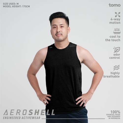 Jual Tomo Aeroshell / MENS Active Sleeveless Tank Top / Onyx Black ...