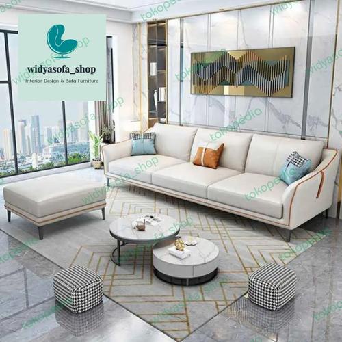 Jual SOFA RUANG TAMU MINIMALIS MODERN PUTIH ELEGANT SOFA SATU SET ...