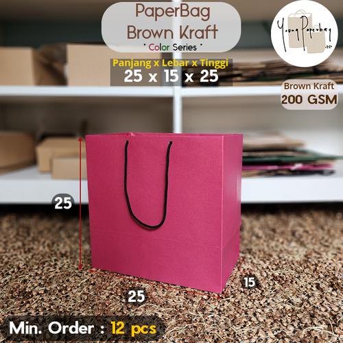 Jual Paper Bag/Tas Kertas Paperbag Color Series Kraft Uk. 25 x 15 x 25 ...