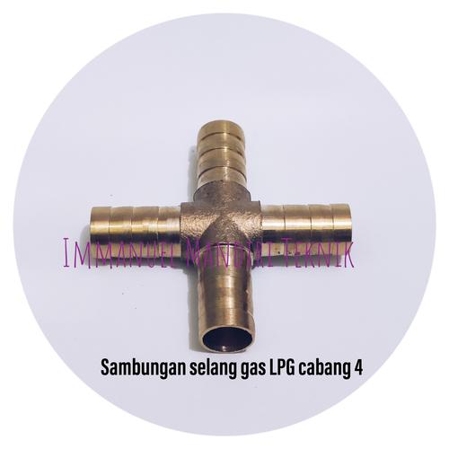 Jual Sambungan selang gas cabang 4 / 4 way selang gas LPG / Nepel gas ...