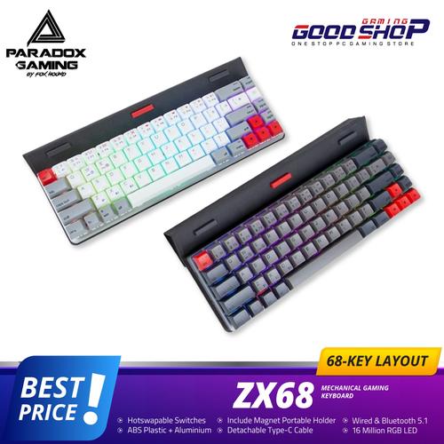 Jual Paradox Gaming ZX68 - 68 Layout Gaming Keyboard - Black Case, Blue ...