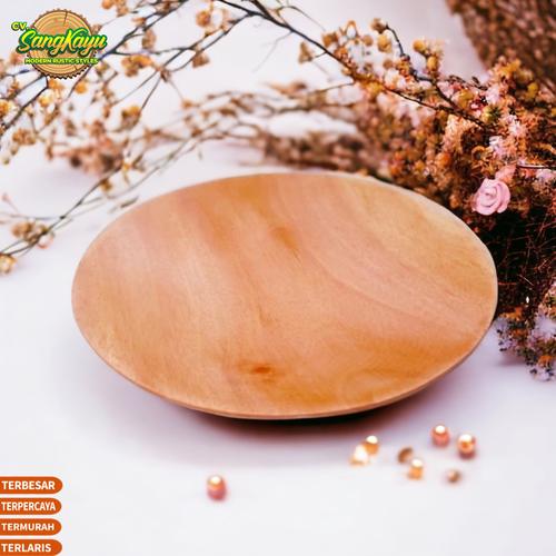 Jual Nampan bulat kayu piring saji kayu besar bulat Wooden Tray plate ...