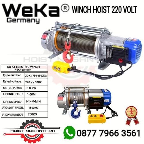 Jual Code Electric Winch Hoist 1.5 Ton X 30 Meter 220Volt Weka Germany ...