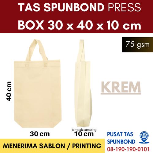 Jual TAS SPUNBOND BOX 30x40x10cm KREM /Tas Belanja/ Tas Perusahaan ...