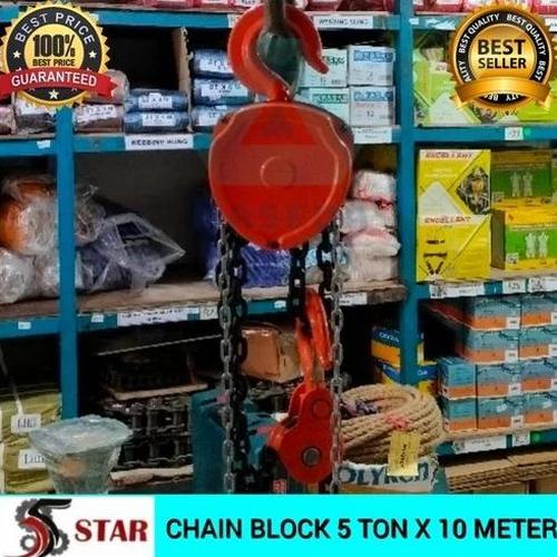 Jual Code Chain Block Takel Katrol Lifting Barang 5 Ton X 10 Meter Five ...