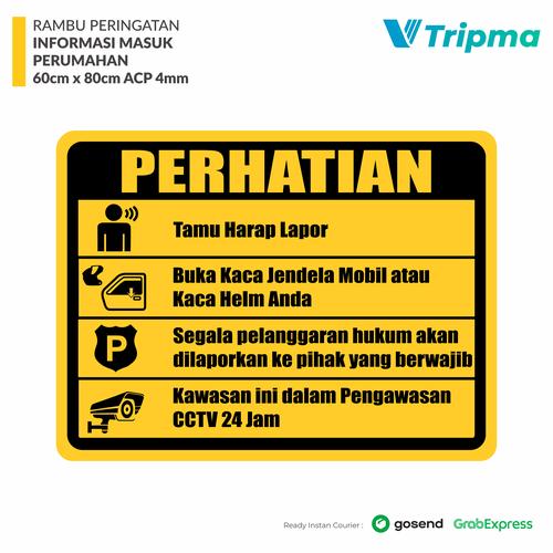 Jual Rambu Himbauan Perhatian Gerbang Perusahaan / Perumahan 80cm x ...
