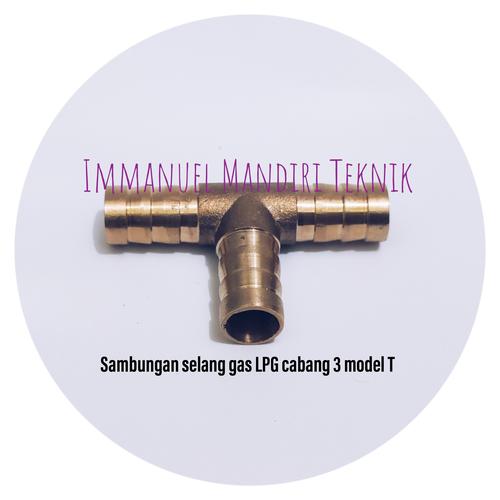 Jual Sambungan selang gas cabang 3 / Tee selang gas LPG / Nepel T gas ...