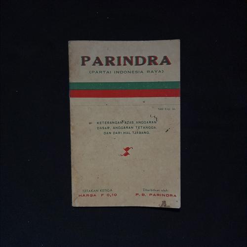 Jual Buku PARINDRA: KETERANGAN AZAS, AD/ART, DAN DARI HAL TJABANG ...