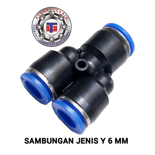 Jual Fitting Nepel Angin Sambungan Y 6 mm (BPY 6 mm) Selang PU 6 mm ...