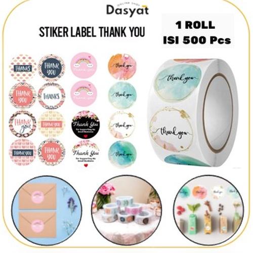 Promo DOS Sticker Thank You Roll Isi 500Pcs Stiker Thank You Tempel ...