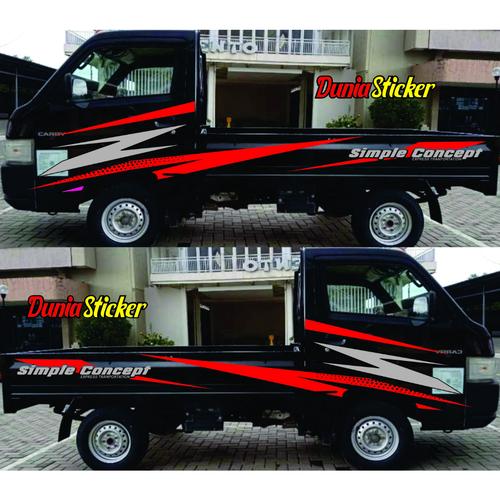 Jual Cutting Stiker Mobil Pickup New Carry Stiker Mobil Pickup - merah ...