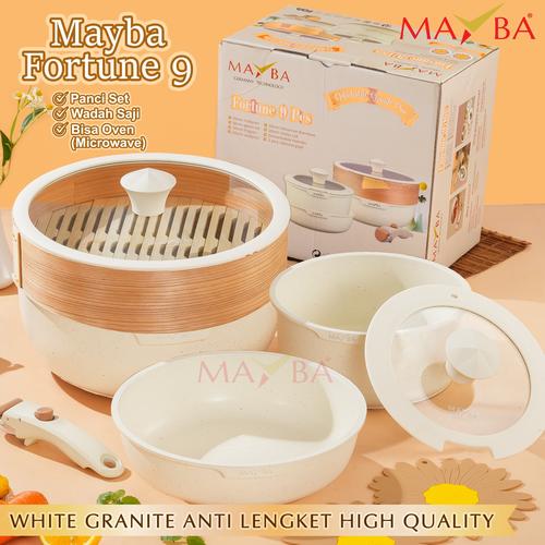 Jual COOKING SET PAN PANCI FORTUNE 9 Granite marble mayba (gagang lepas ...